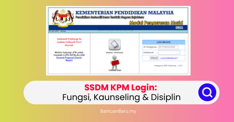 SSDM KPM: Cara Login & Rekod Disiplin Murid Online - Bantuan Baru